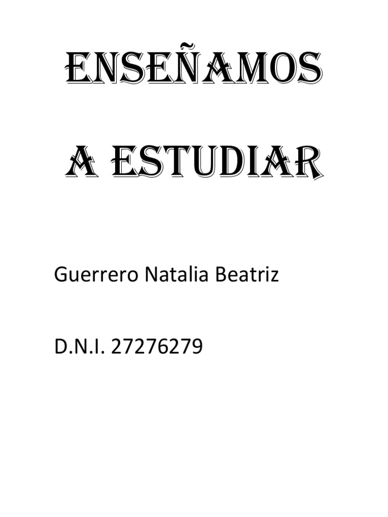 Enseñamos A Estudiar | PDF | Enseñando | Aprendizaje