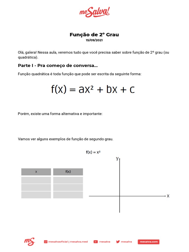 Funçao de 2 Grau | PDF | Matemática