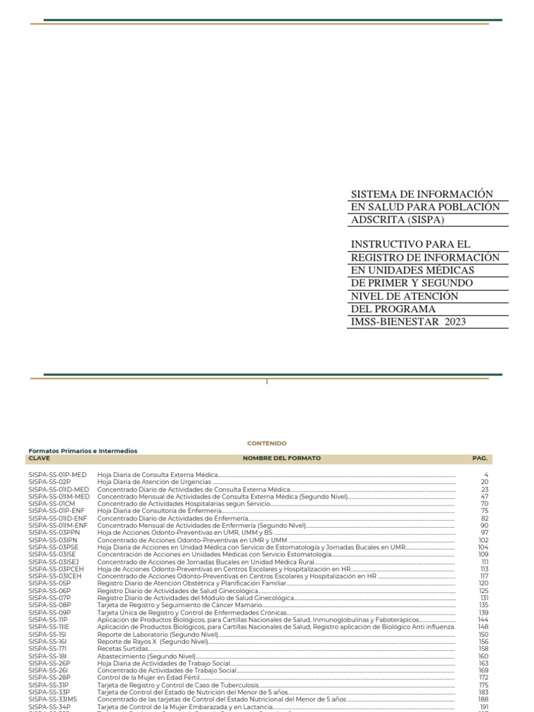 Area Medica Instructivo Sispa 2023 | PDF | Dietético | Medicina