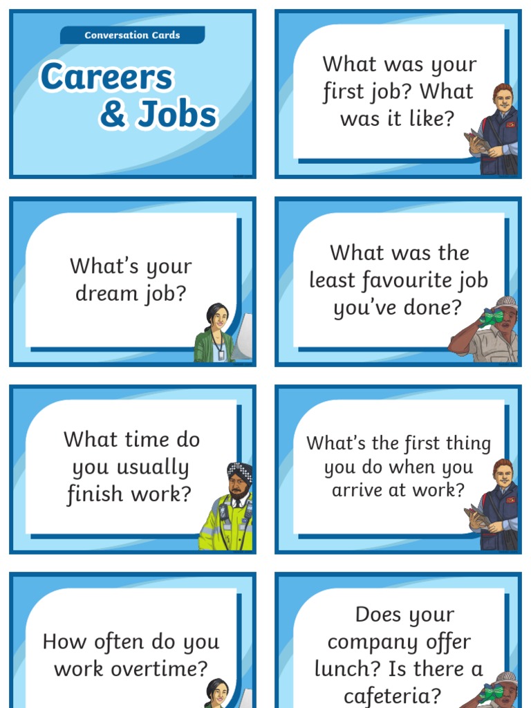 T 1679314673 Cards Esl Business English Conversation Starters Careers ...