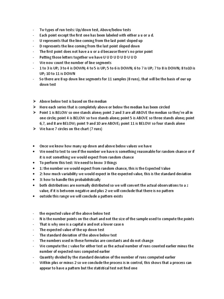 Tw Types Of Run Tests Download Free Pdf Standard Deviation Mathematics 