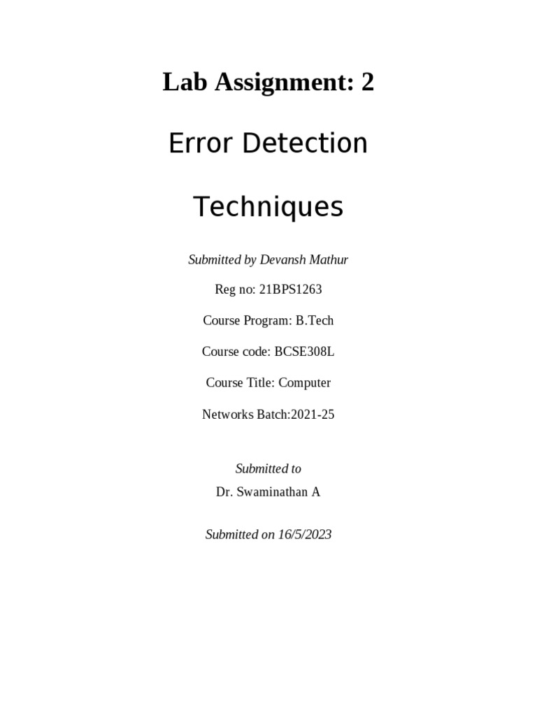 Lab2 CN | PDF | Error Detection And Correction | Applied Mathematics