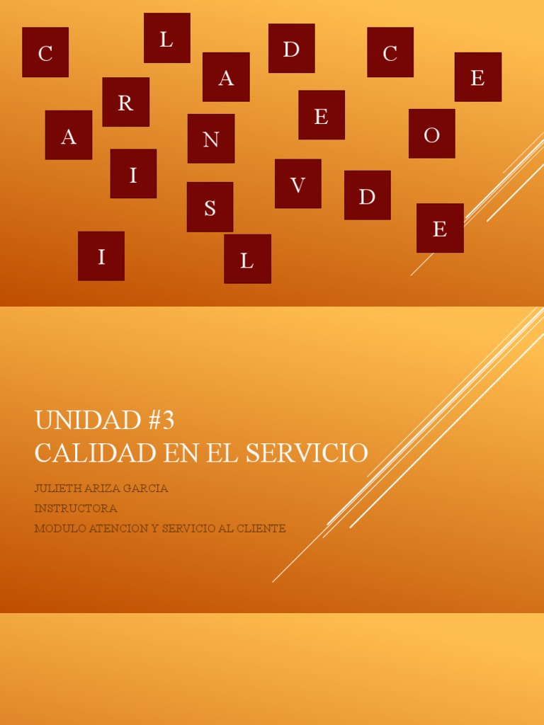 Unidad 3 | PDF | Calidad (comercial) | Cliente