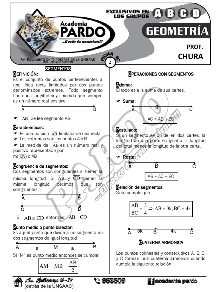 Ficha #02 Geometria | PDF | Conceptos matemáticos | Geometría Elemental