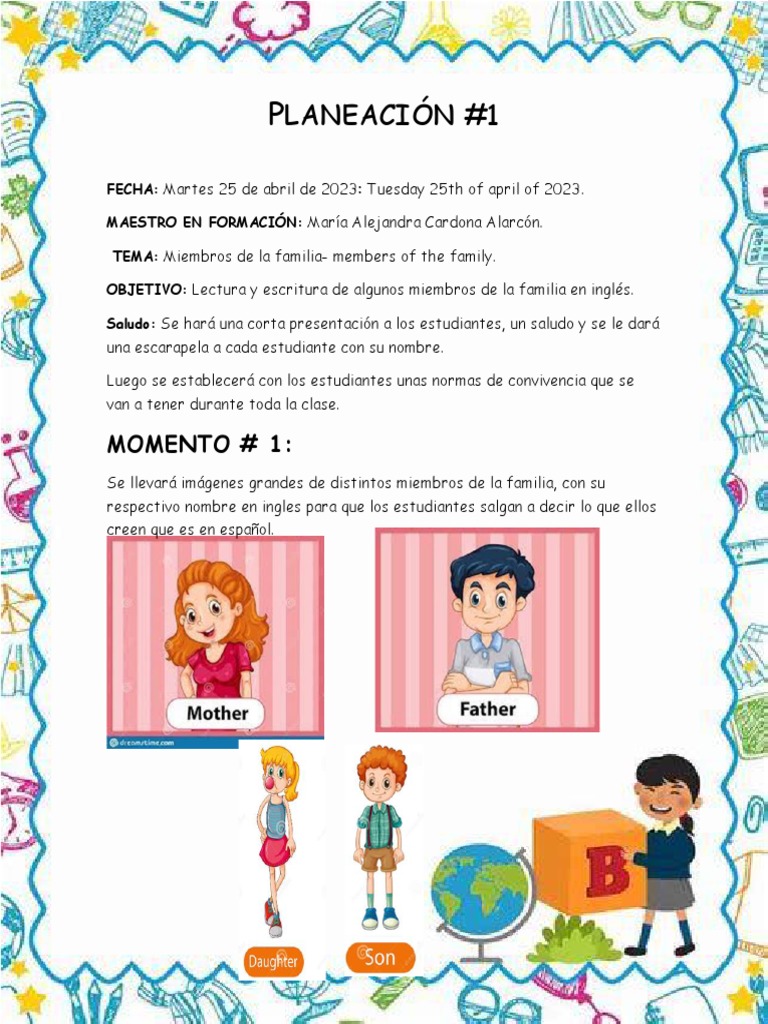 Planeaciòn de Ingles para El Grado Primero | PDF