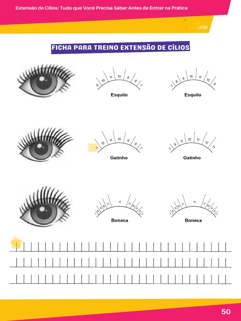 Ficha de Treino Extensão de Cílios | PDF