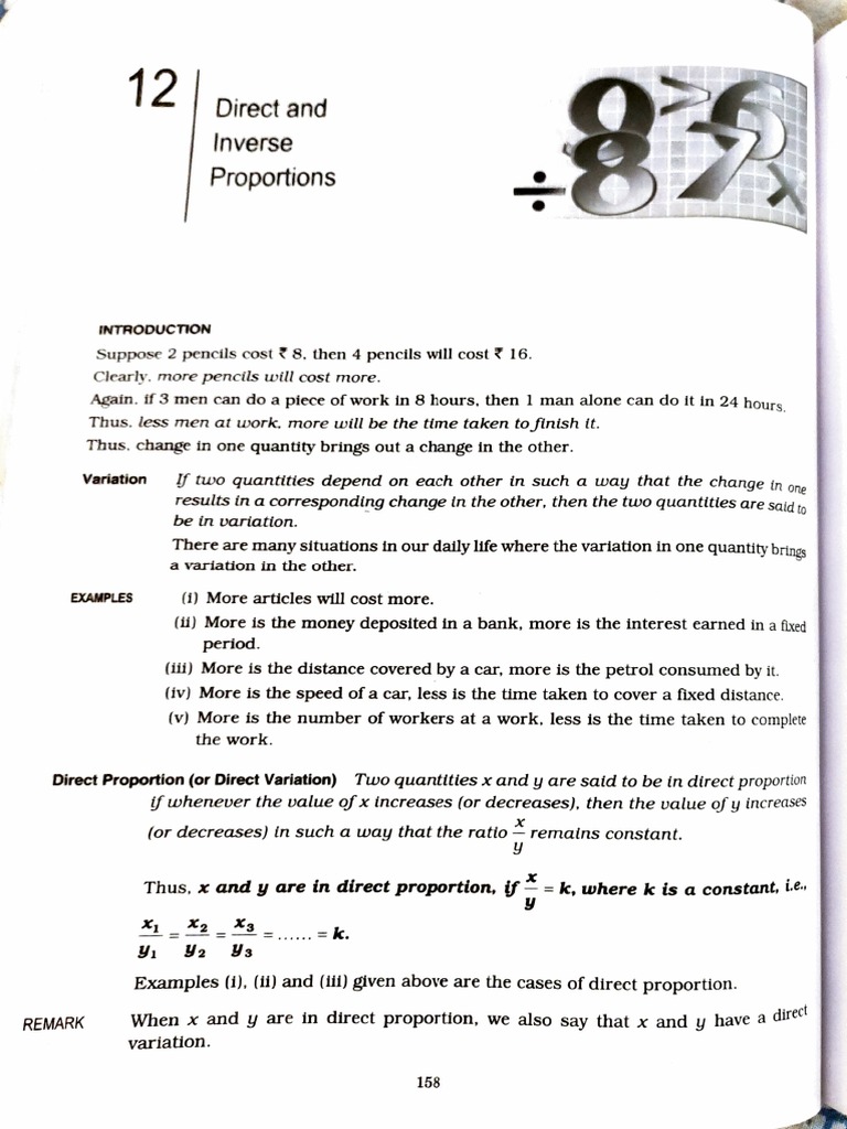Chapter 12 Direct and Inverse Proportion | PDF | Speed | Length