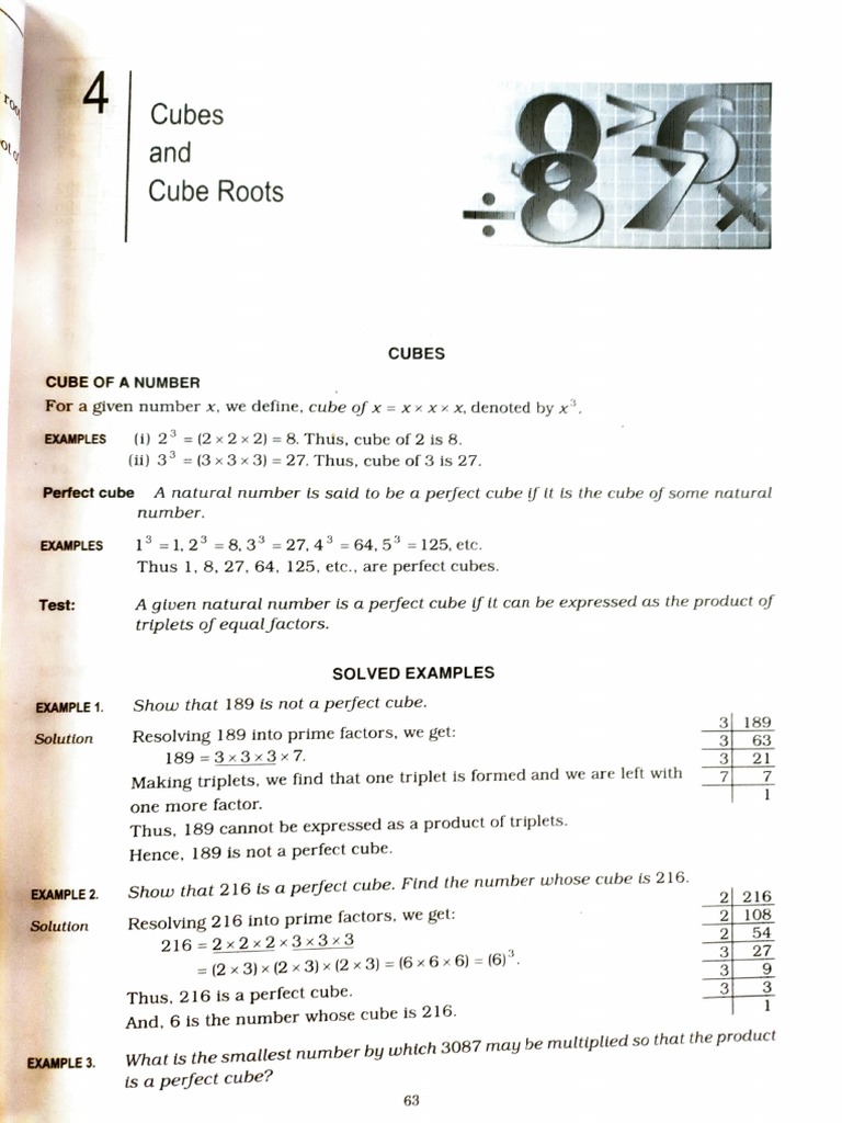 Chapter 4 Cube & Cuberoots | PDF | Factorization | Arithmetic