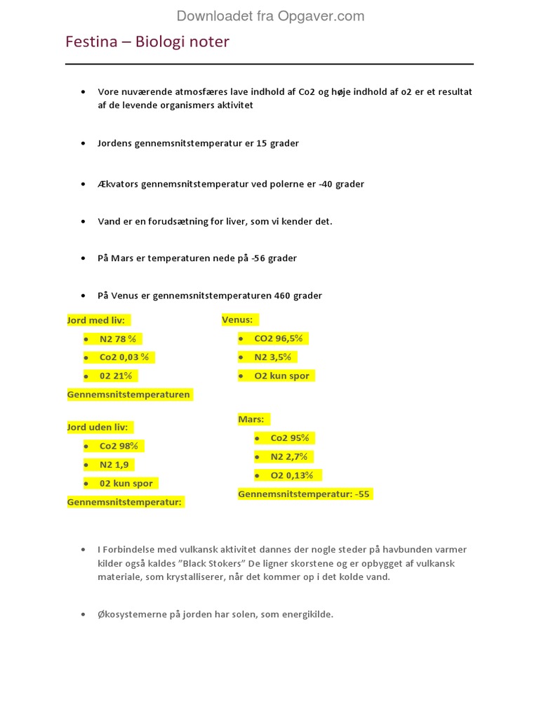 Biologi Noter | PDF