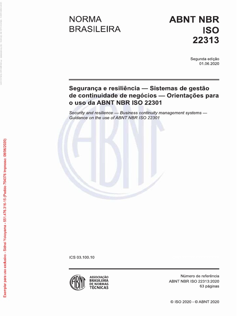 Norma Iso 22301 Gestao de PCN 2020 | PDF