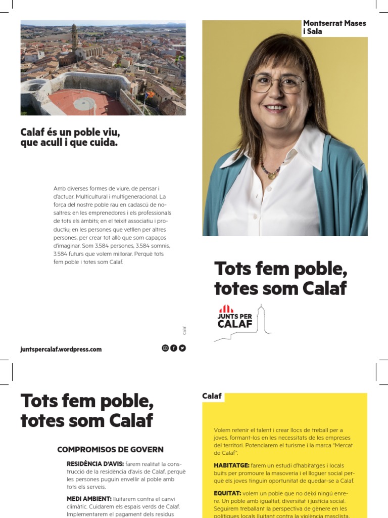 Díptic Junts Per Calaf | PDF
