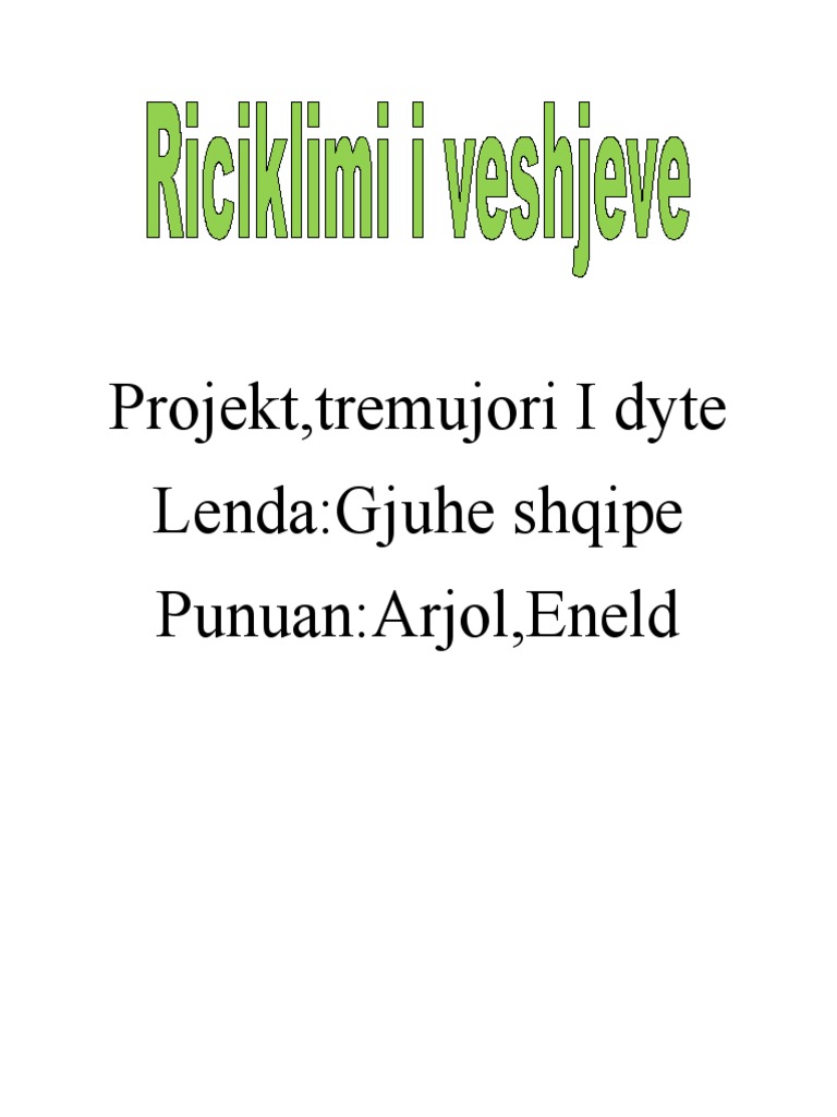 Riciklimi I Veshjeve | PDF
