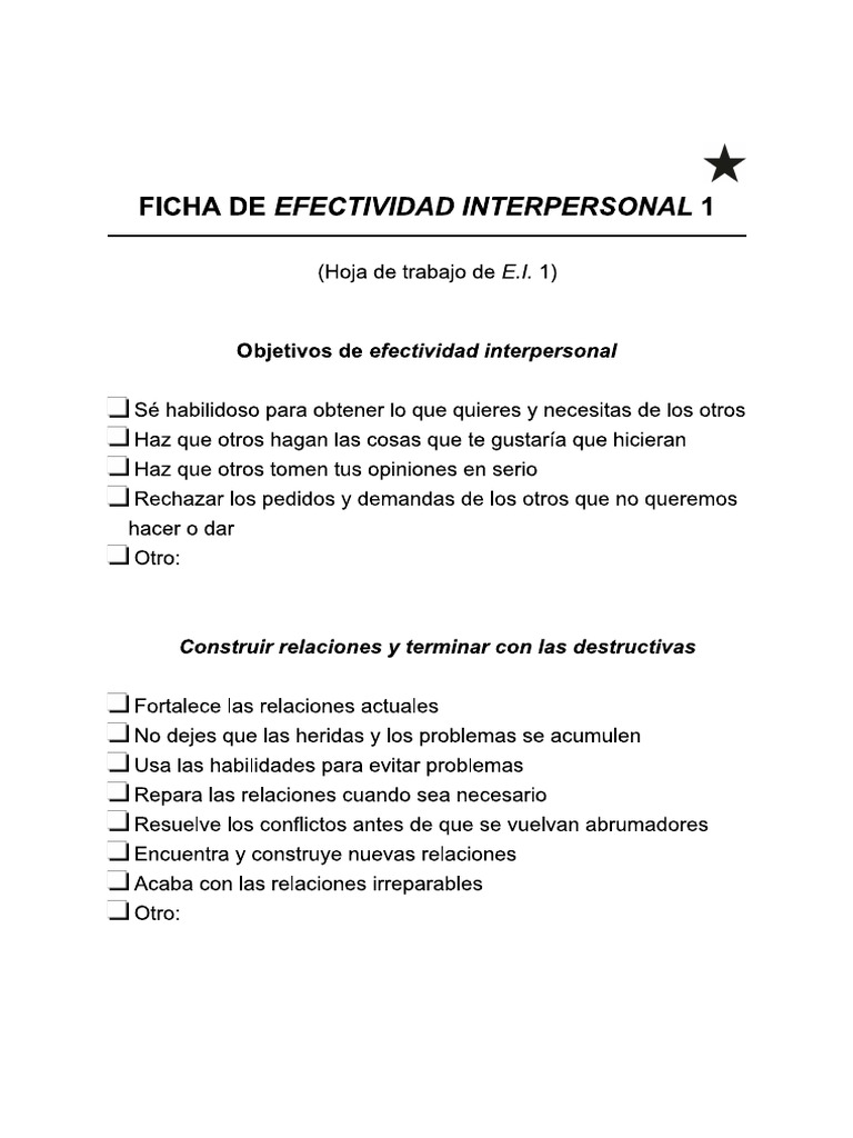 Efectividad Interpersonal 1 | PDF