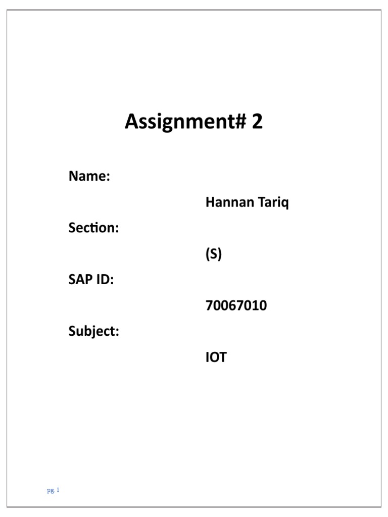 IOT Assignment 2 Solved | PDF | Internet Of Things | Monitoring (Medicine)