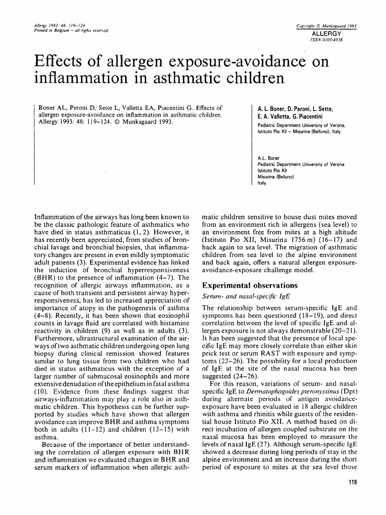 Allergen Avoidance Effects on Asthma | PDF | Allergy | Allergen