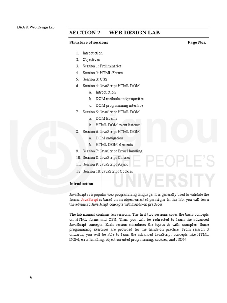 Section-2 WEB DESIGN | PDF | Document Object Model | Html