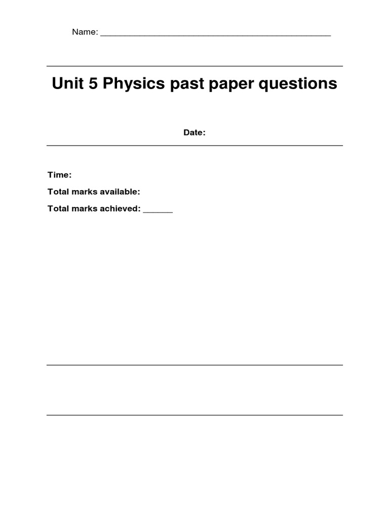 Unit 5 Physics Questions | PDF | Gases | Viscosity