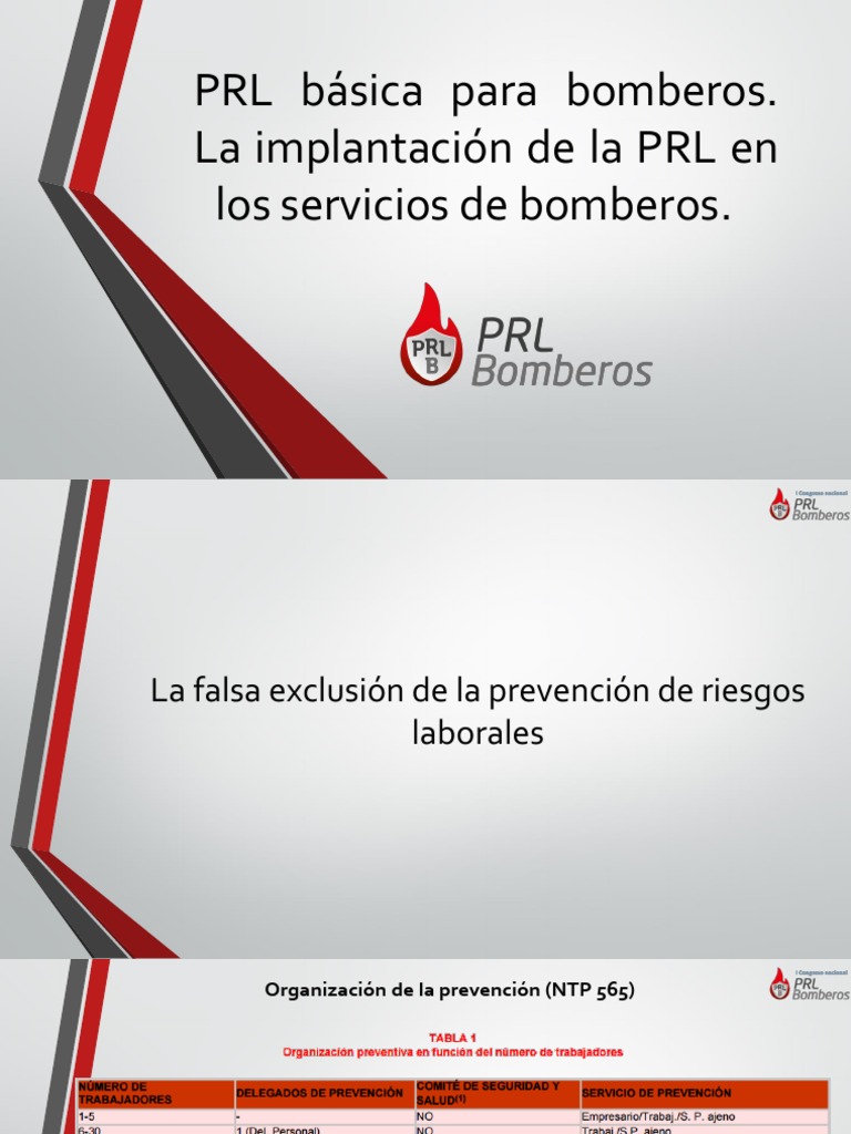PRL Básica para Bomberos. Aplicación de La PRL | PDF | Seguridad y salud ocupacional | La seguridad