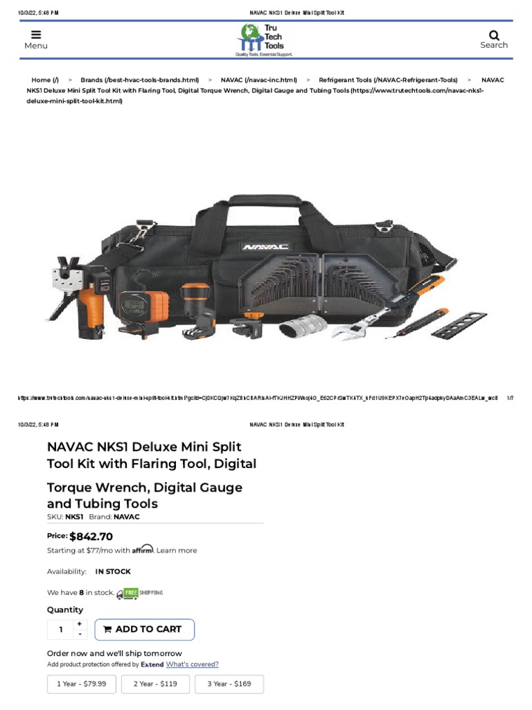 NAVAC NKS1 Deluxe Mini Split Tool Kit | PDF | Tools | Manufactured Goods