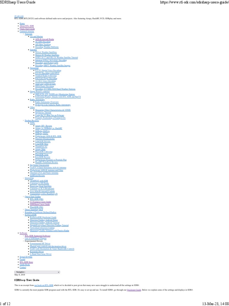 SDRSharp Users Guide | PDF | Software Defined Radio | Frequency Modulation