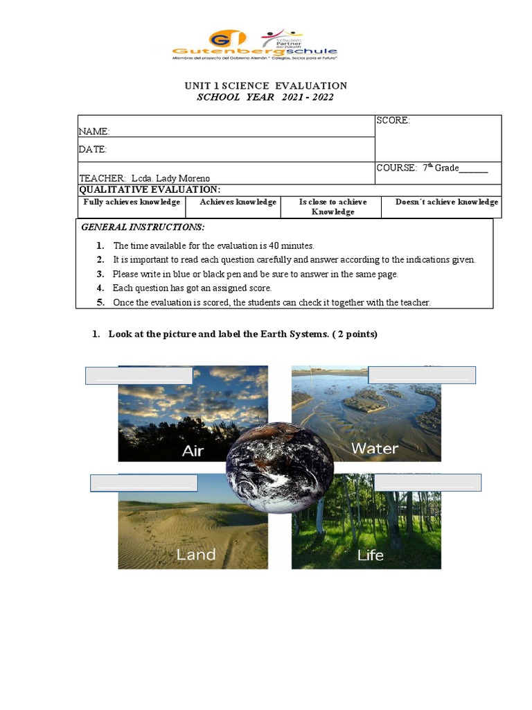 1st Partial Evaluation 7th Grade | PDF
