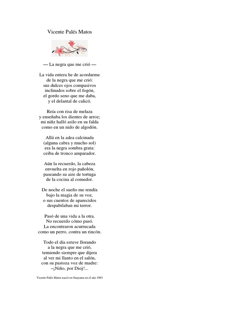 La negra que me crió: Poema de Palés Matos | PDF | Arte | Poesía