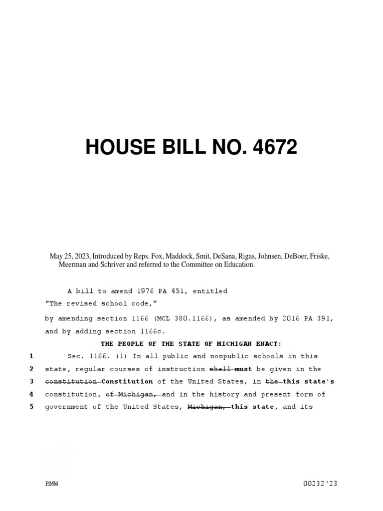 2023 Hib 4672 | PDF | Curriculum