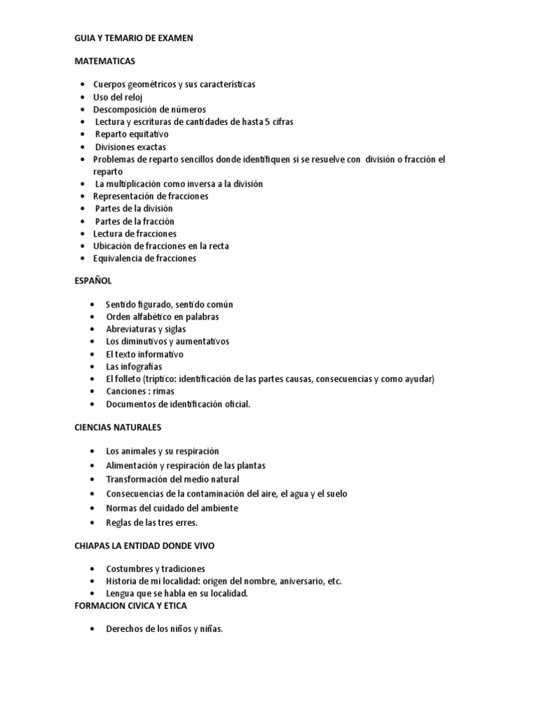 Temario de Estudio para Examen | PDF | Artes del Lenguaje y ...