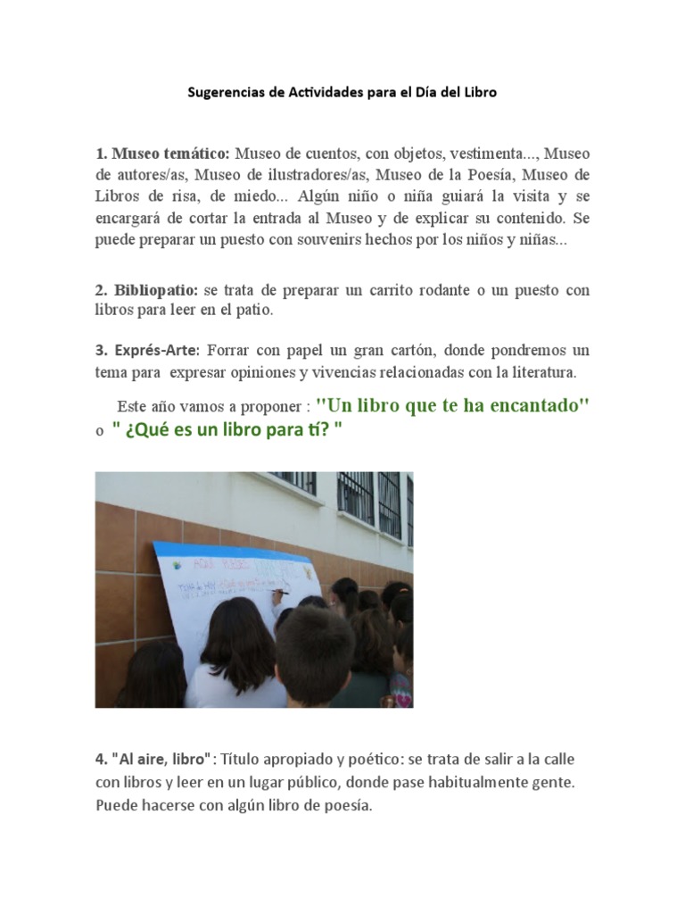 Actividades Creativas para el Día del Libro | PDF
