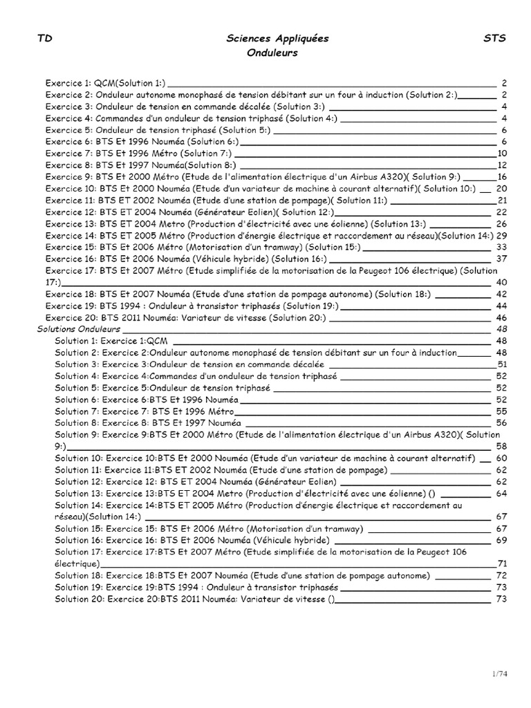Ex STS2 13 Onduleurs | PDF