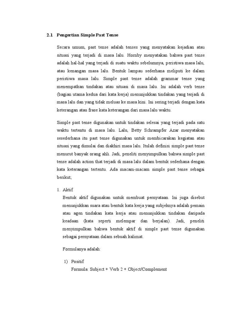 Materi Simple Past Tense | PDF