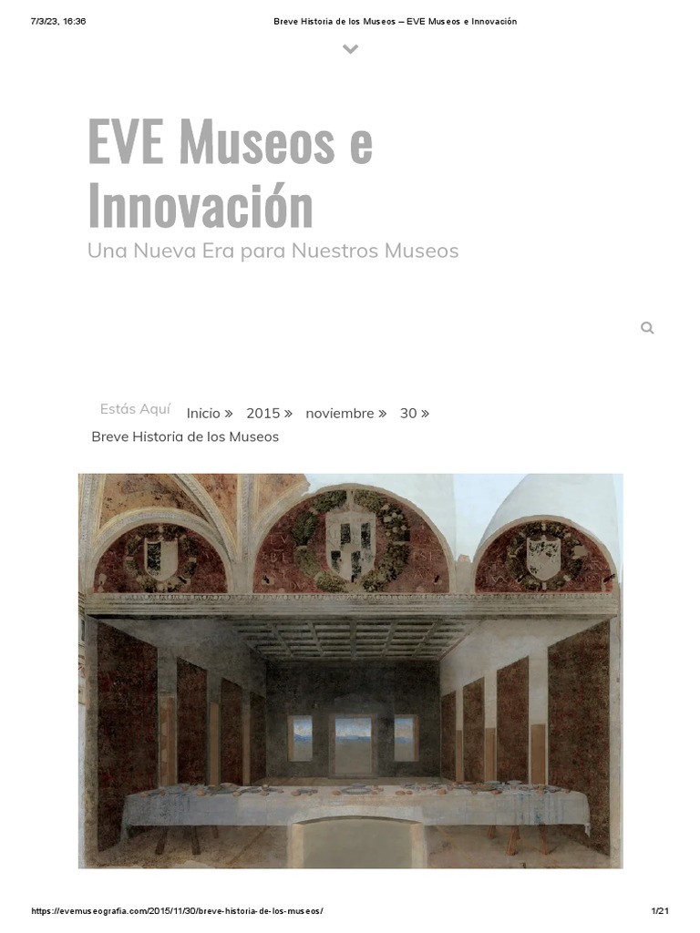 Breve Historia de Los Museos - EVE Museos e Innovación | PDF | Museo ...