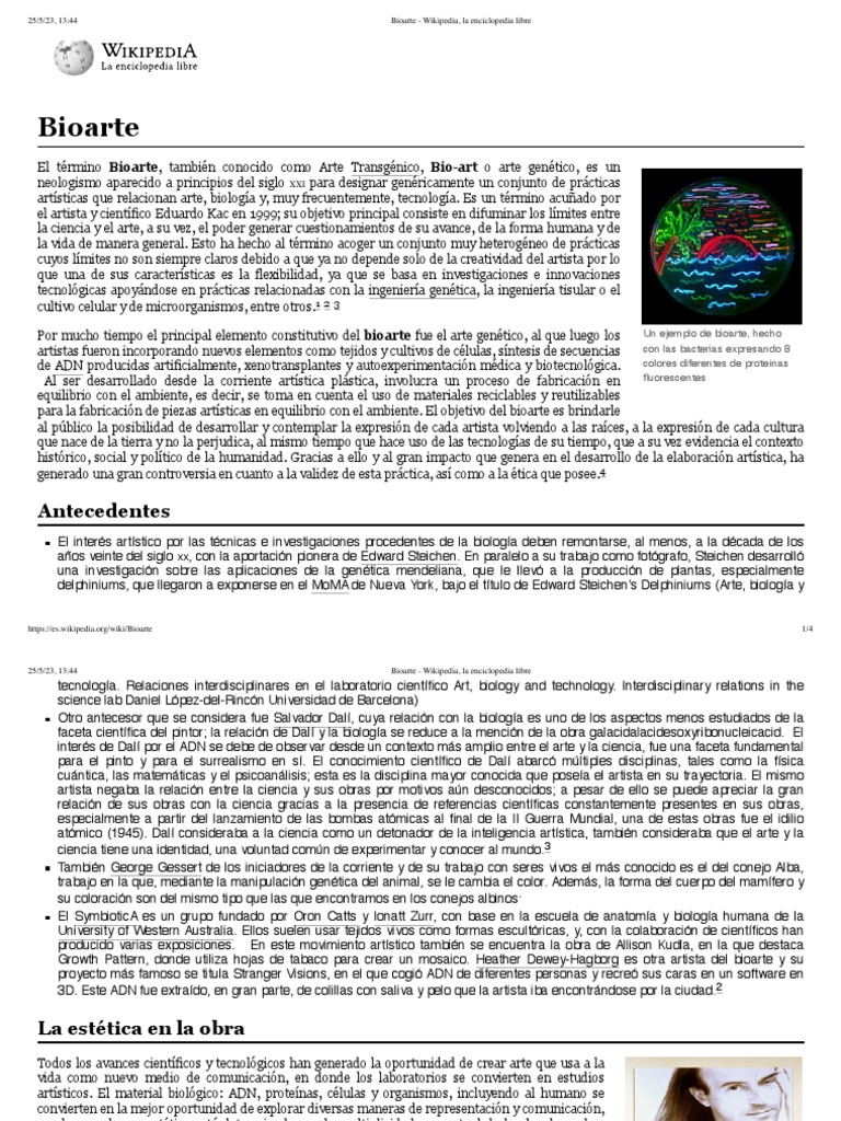 Bioarte: Fusión de Arte y Biología | PDF | Biología