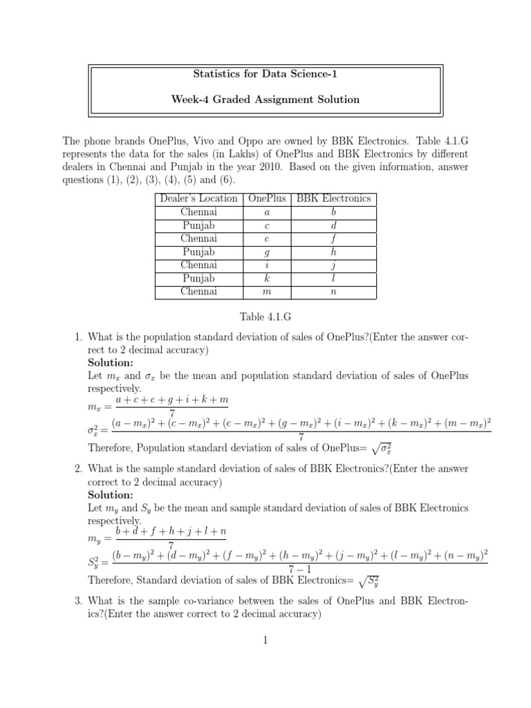 Week 4 - Association Between 2 Variables | PDF | Accuracy And Precision | Covariance