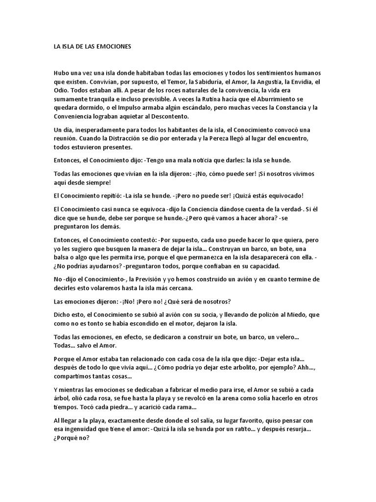 La Isla de Las Emociones - Jorge Bucay | PDF | Amor | Las emociones