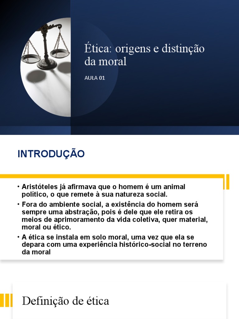 AULA 01 – Ética origens e distinção da moral | PDF | Moralidade ...