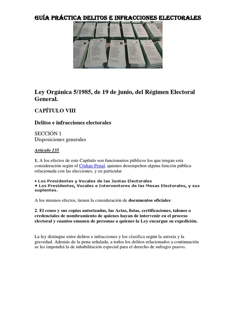 Guia Básica Delitos Electorales | PDF | Multa (pena) | Castigos Guia Básica Delitos Electorales | PDF | Multa (pena) | Castigos
