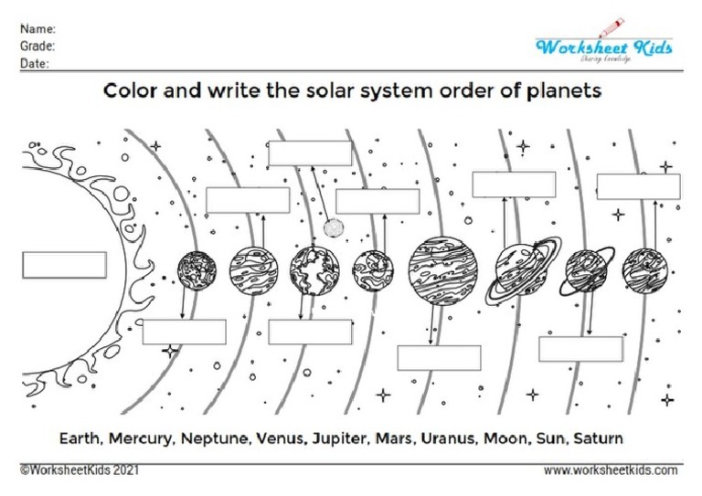 Solar System - Worksheet 4 | PDF