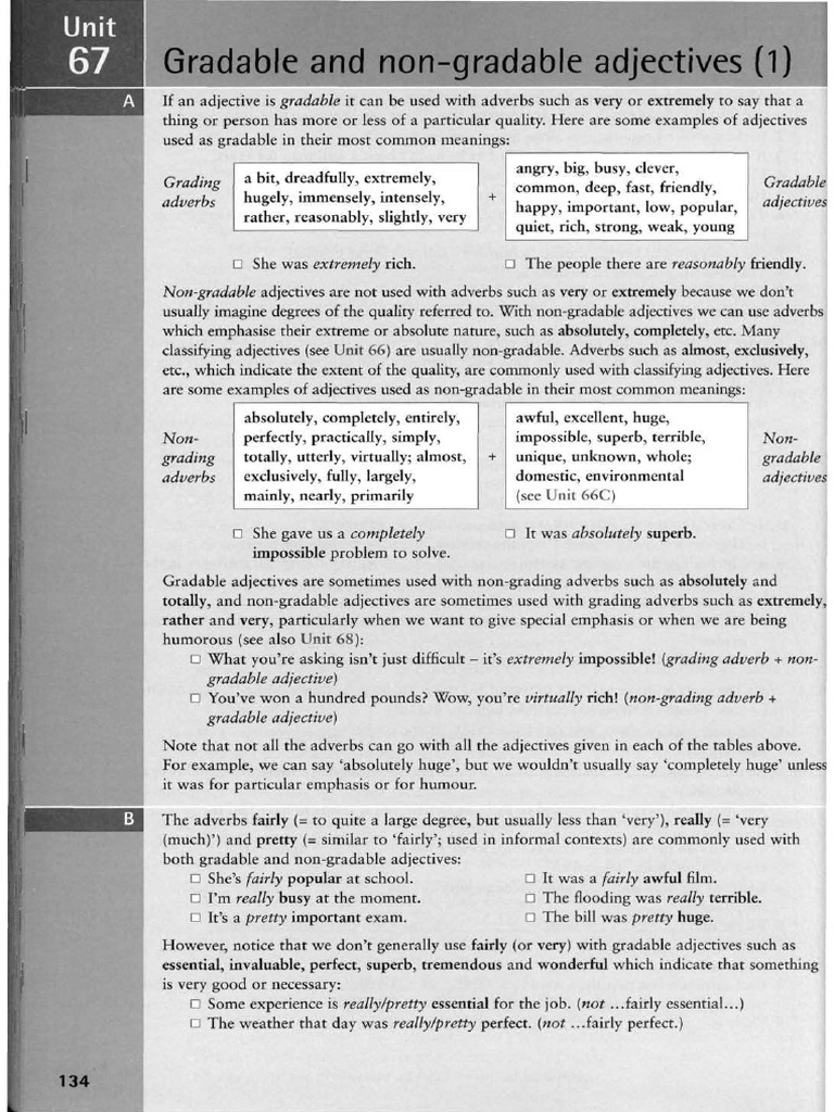 Gradable and Non-Gradable Adjectives | PDF