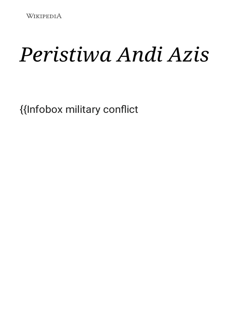 Peristiwa Andi Azis - Wikipedia Bahasa Indonesia, Ensiklopedia Bebas | PDF