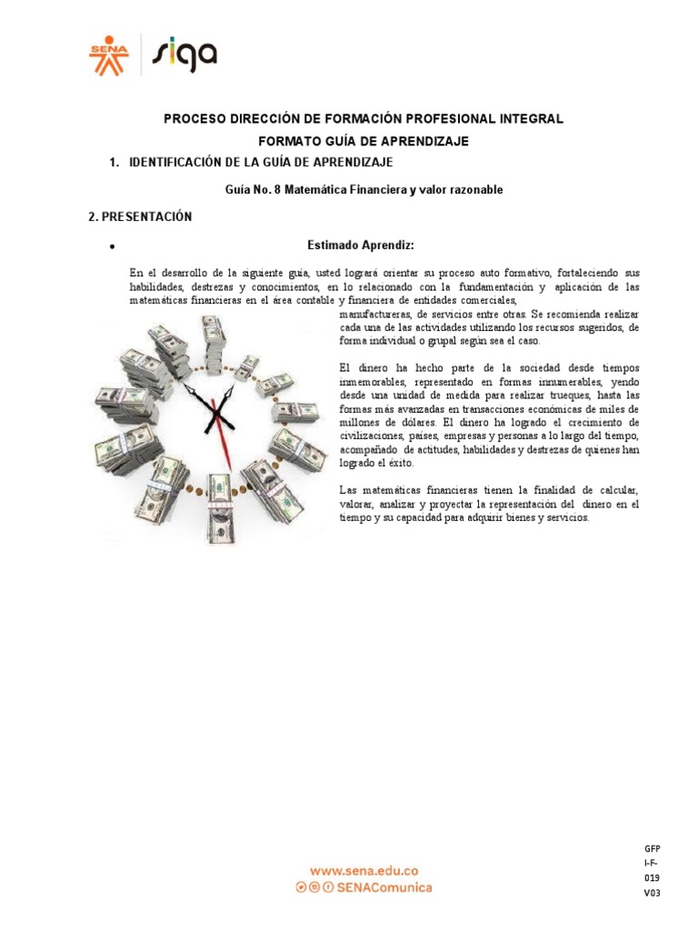 GUIA 8 Matemática Financiera y Valor Razonable | PDF | Interés ...