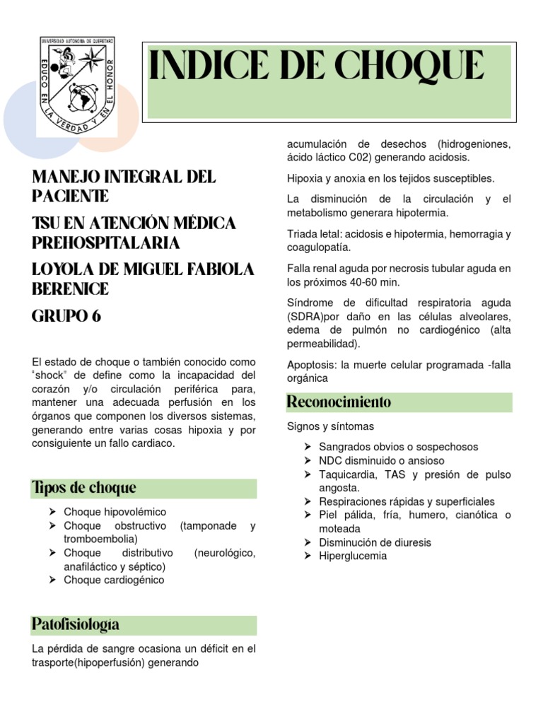 Indice de Choque | PDF | Choque (circulatorio) | Presión sanguínea