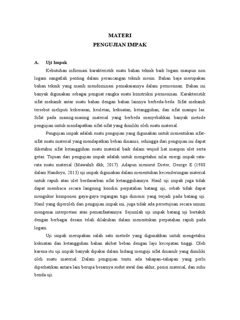 Uji Impak Material Teknik | PDF