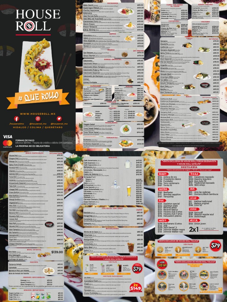 Suhsi Roll Menu CDMX | PDF | Mariscos | Cocina asiática