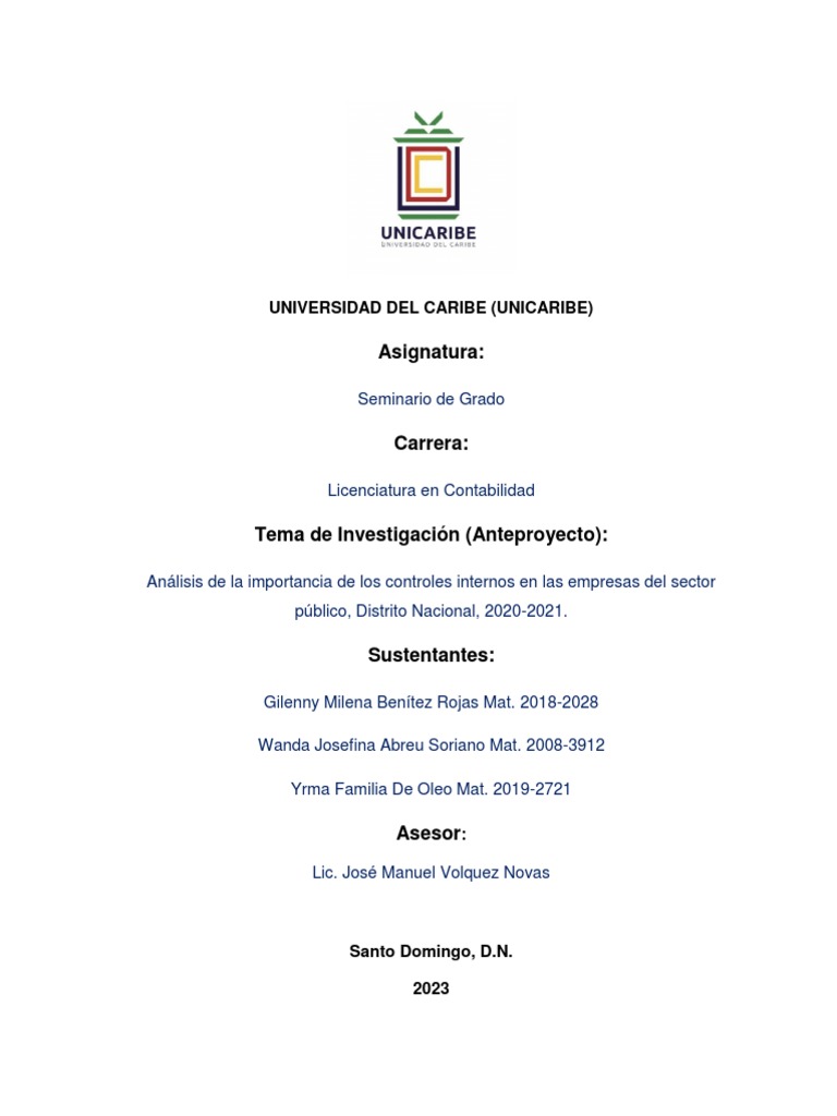 Anteproyecto Seminario de Grado (Borron) | PDF | Auditoría | Investigación cuantitativa