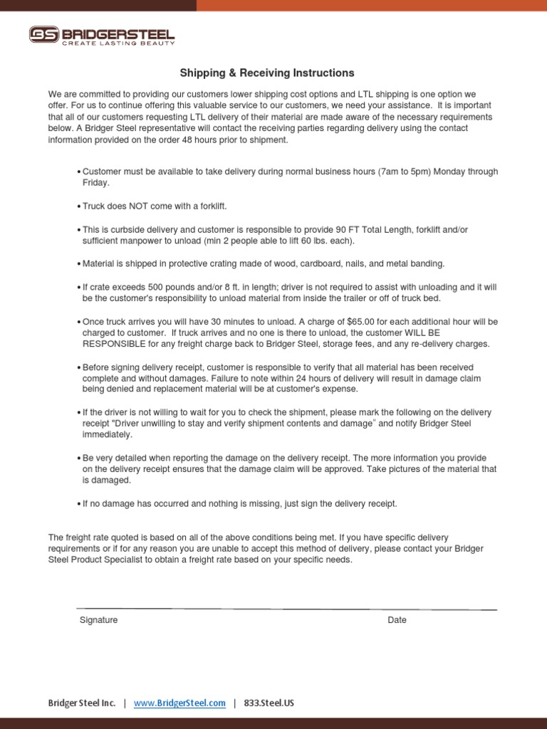 2022 Shipping Receiving Instructions | Download Free PDF | Cargo ...