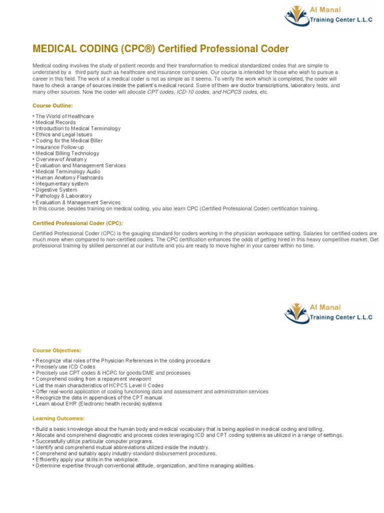 Medical Coding Course Outline | PDF | Medicine | Health Economics