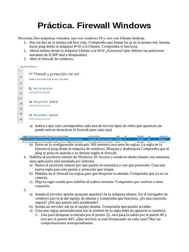 Practica Firewall Windows | PDF