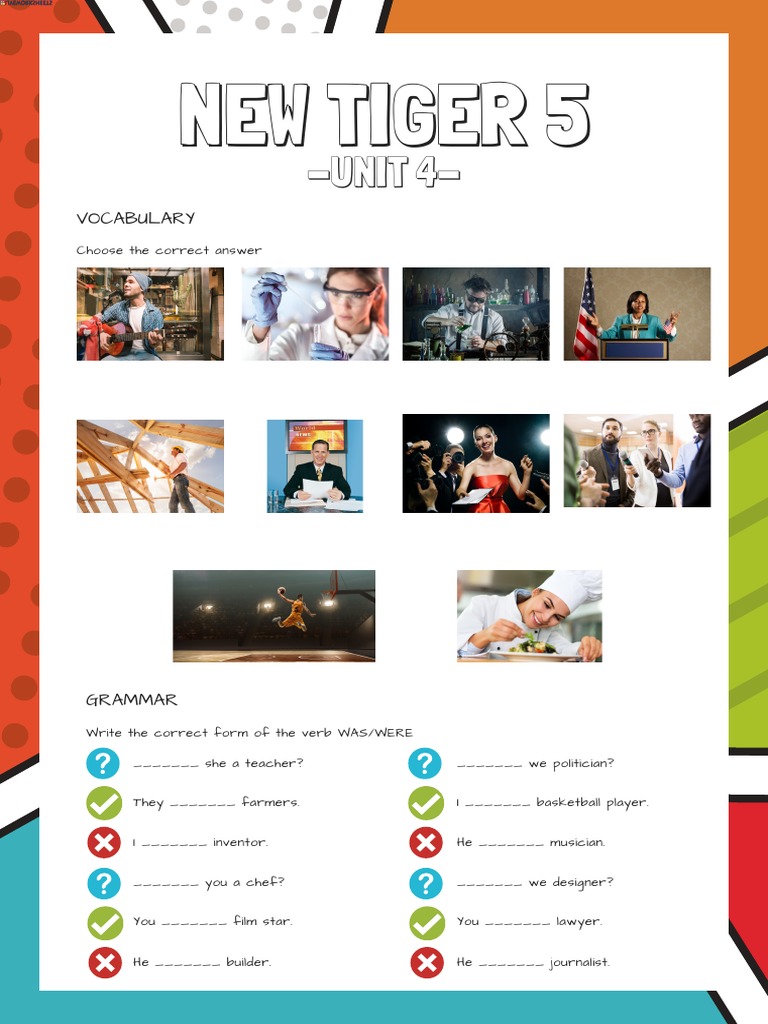 Tiger 5 Vocabulary and Grammar Quiz | PDF