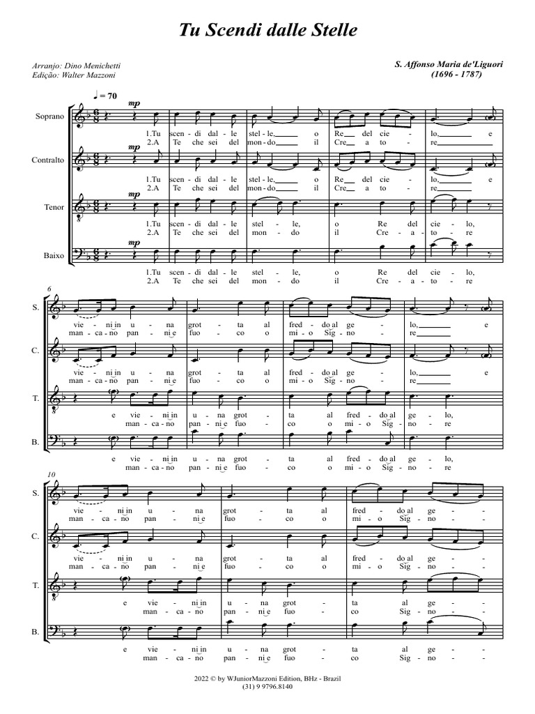 Tu Scendi Dalle Stelle - Partitura Completa | PDF